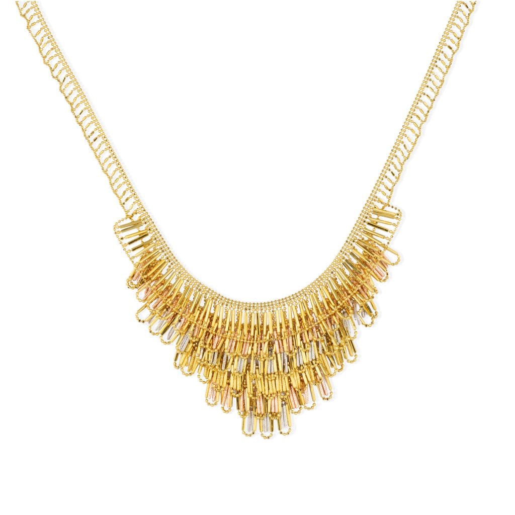 22kt Tri Colour Necklace - Tiesh